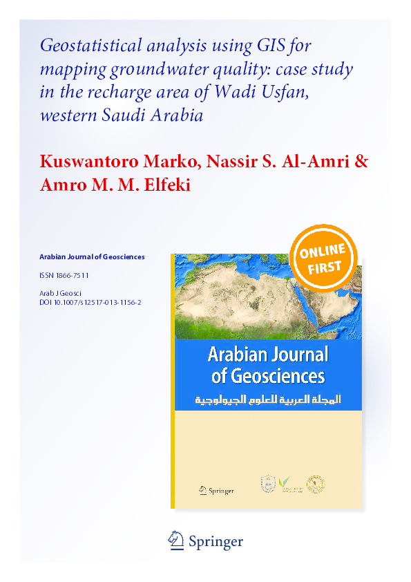 (PDF) Geostatistical analysis using GIS for mapping groundwater quality: case study in the ...