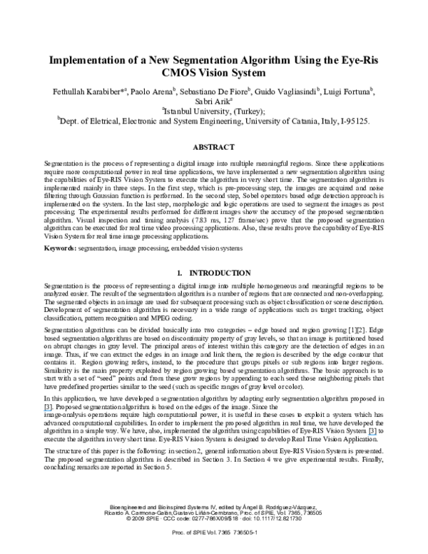 (PDF) Implementation of a new segmentation algorithm using the Eye-RIS ...