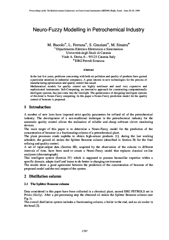 (PDF) Neuro-Fuzzy Modelling in Petrochemical Industry