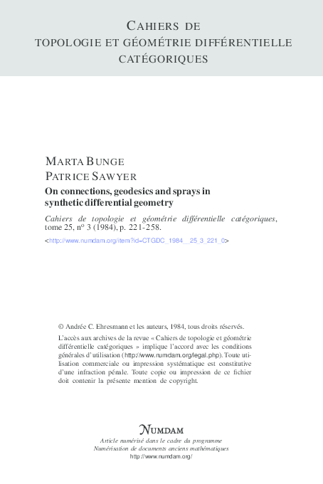 (PDF) On connections, geodesics, and sprays