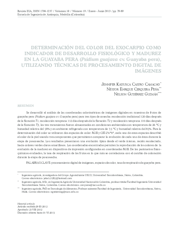 (PDF) DETERMINACIÓN DEL COLOR DEL EXOCARPIO COMO INDICADOR DE ...