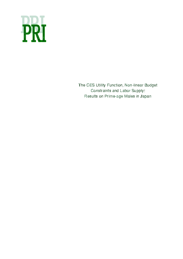 (PDF) The CES utility function, non-linear budget constraints and ...