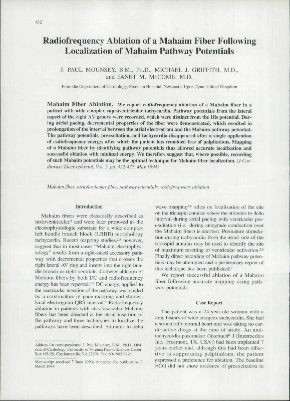 (PDF) Radiofrequency ablation of a Mahaim fiber following localization ...