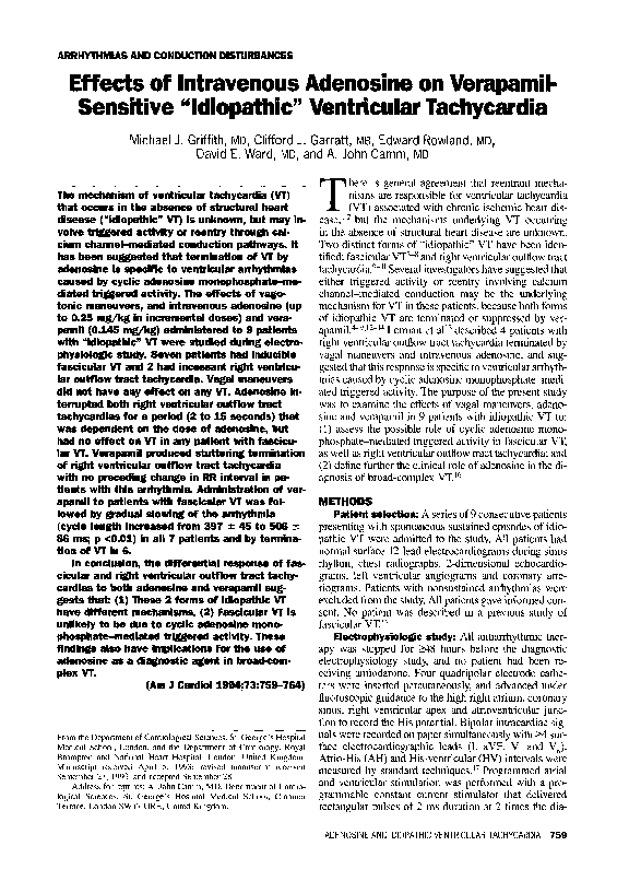 (PDF) Effects of intravenous adenosine on verapamil-sensitive ...