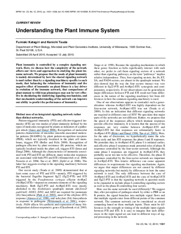 (PDF) Understanding the plant immune system