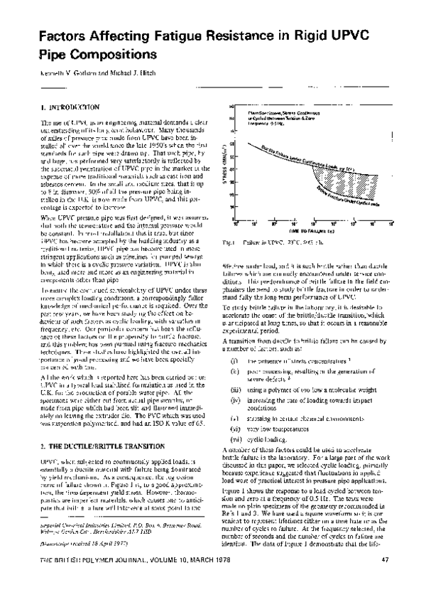 (PDF) Factors affecting fatigue resistance in rigid UPVC pipe compositions