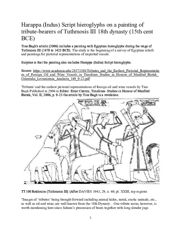 (PDF) Harappa (Indus) Script hieroglyphs on a painting of tribute ...