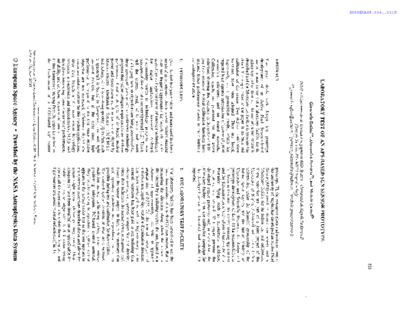 (PDF) Laboratory test of an APS-based sun sensor prototype