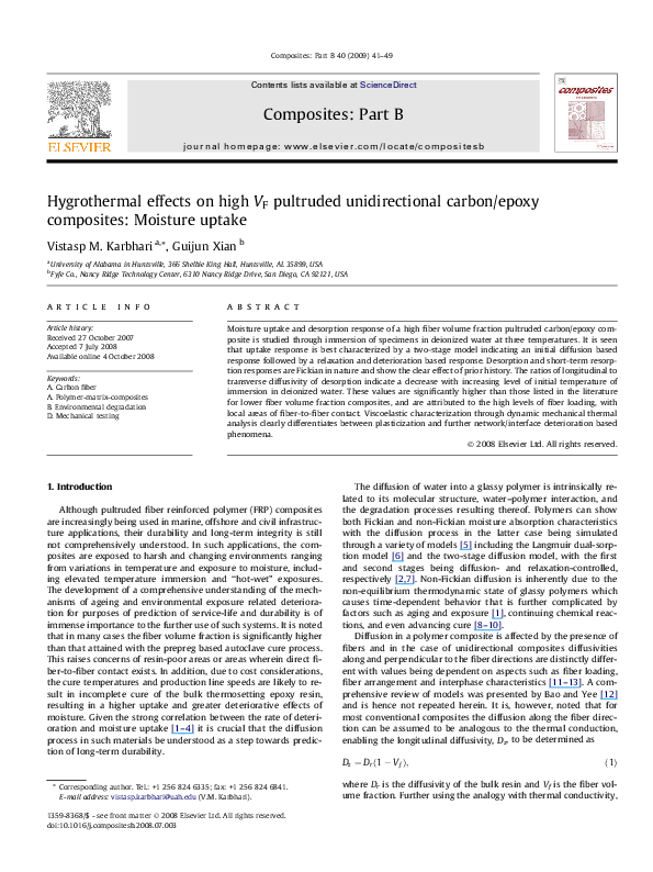 (PDF) Hygrothermal effects on high V F pultruded unidirectional carbon ...