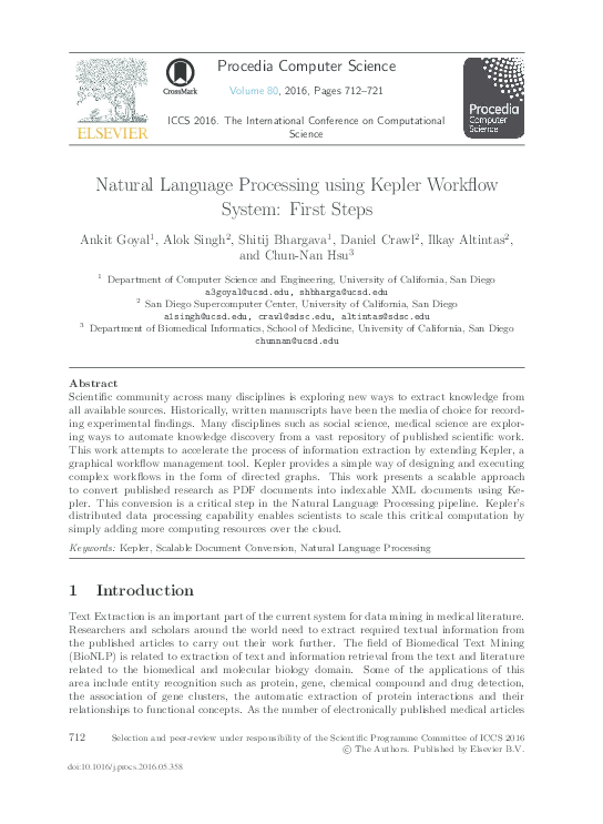 Pdf Natural Language Processing Using Kepler Workflow System First Steps 1727