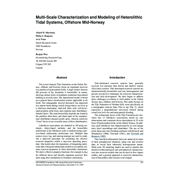 (PDF) Multi-scale characterization and modeling of heterolithic tidal ...