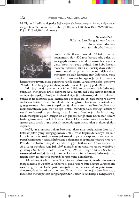 (PDF) Susanto Zuhdi - McGlynn, John H. et al. (red.), Indonesia in the ...