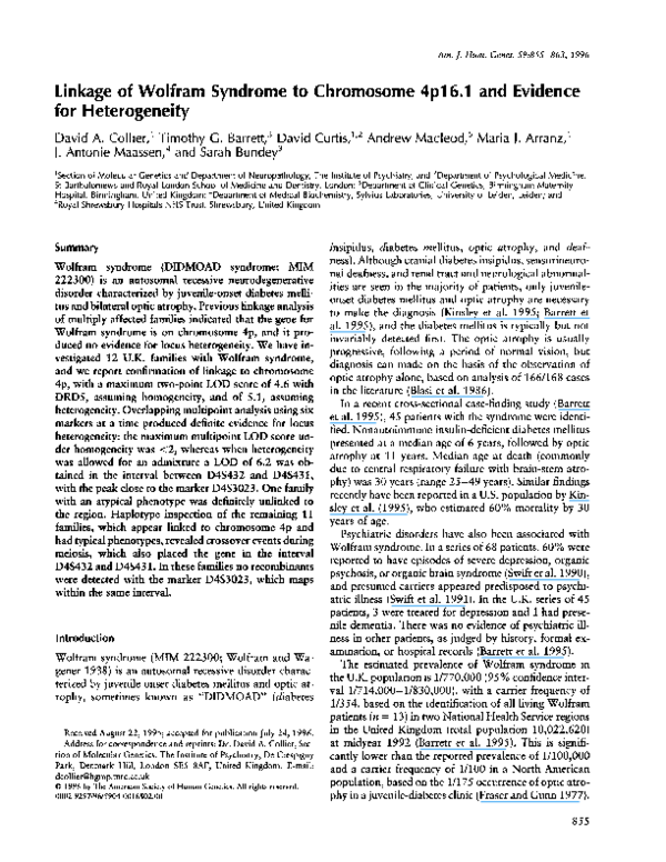 (PDF) Evidence of retinal degeneration in Wolfram syndrome | Elias Traboulsi - Academia.edu