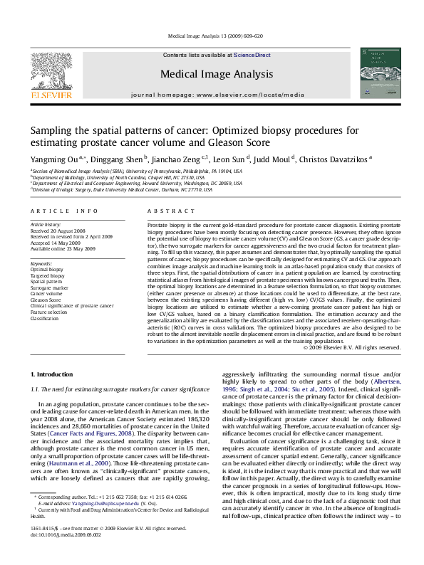 (PDF) Sampling the spatial patterns of cancer: Optimized biopsy ...