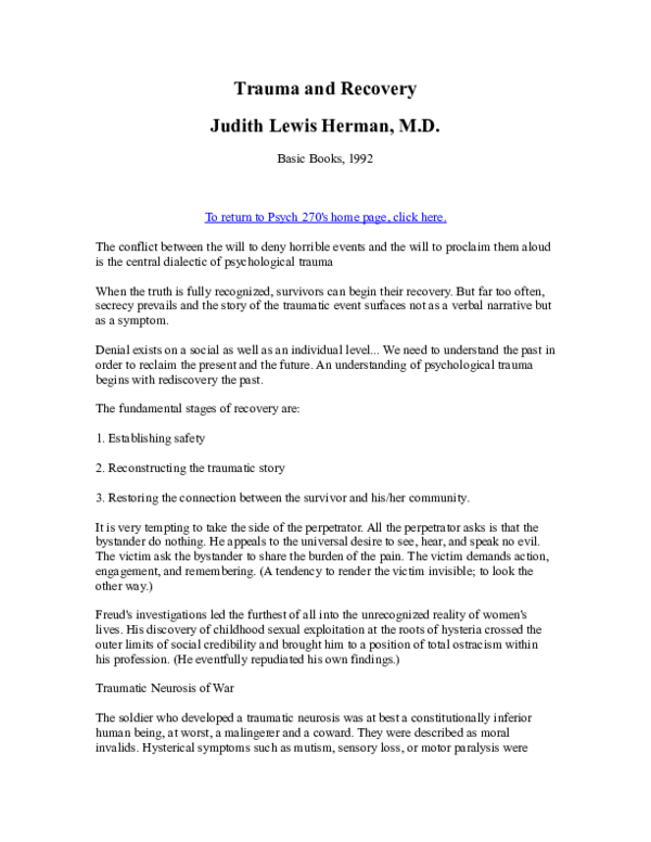 (DOC) Trauma and recovery