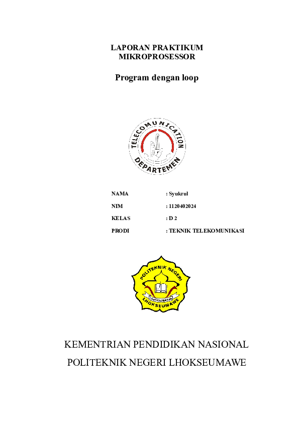 (DOC) Tugas Laporan Loop mikroprosessor