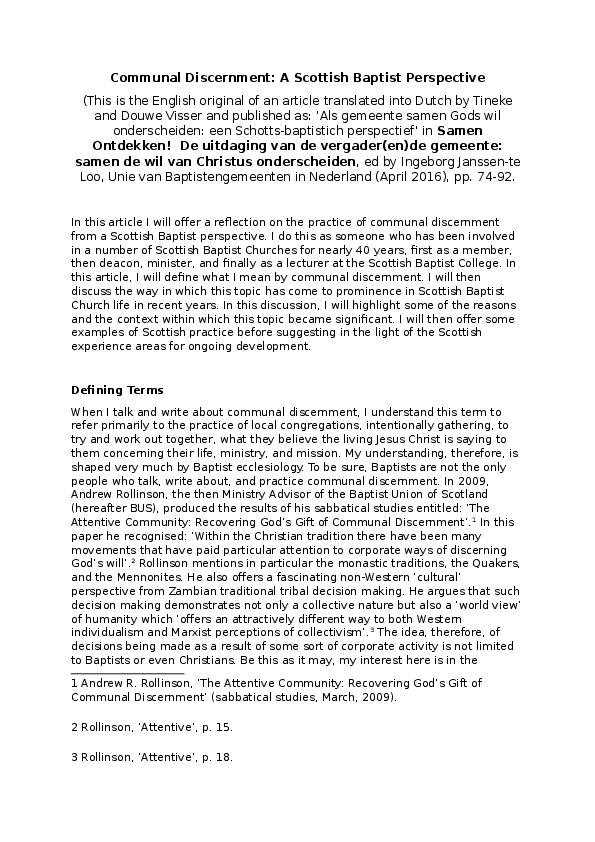 (DOC) Communal Discernment from a Scottish Baptist Perspective Sent.docx