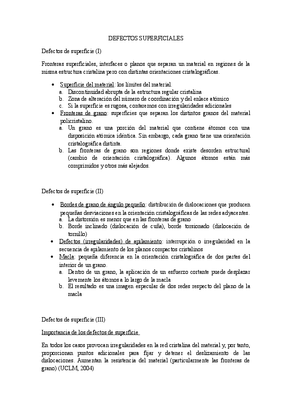 (DOC) DEFECTOS SUPERFICIALES