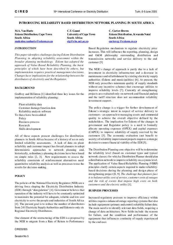 Pdf Introducing Reliability Based Distribution Network Planning In