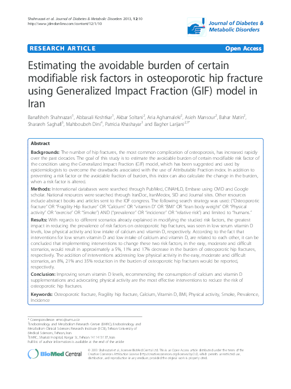 (PDF) Estimating the avoidable burden of certain modifiable risk ...