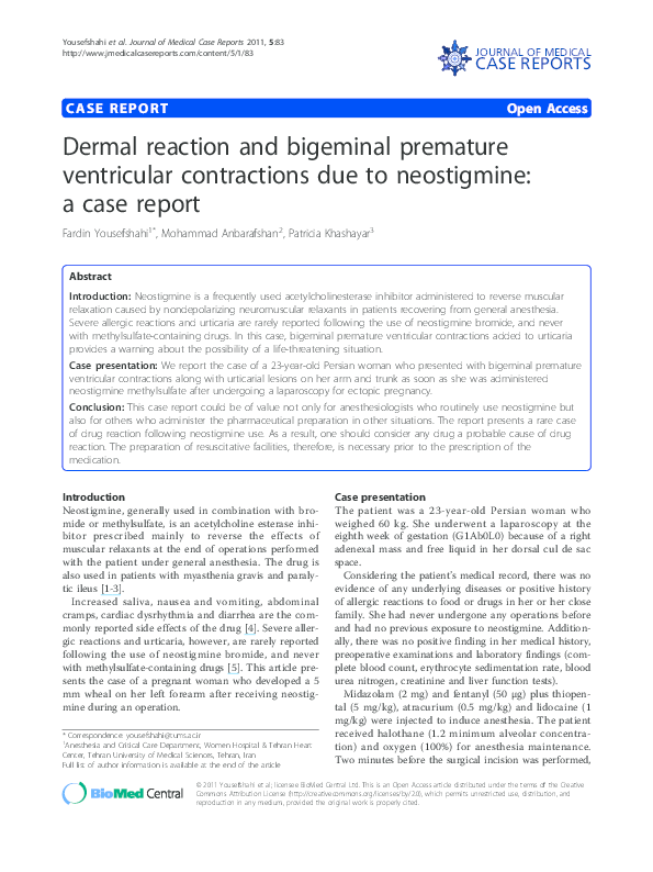(PDF) Dermal reaction and bigeminal premature ventricular contractions ...