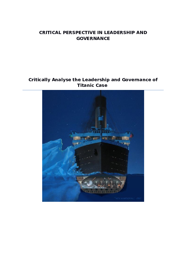 (DOC) Titanic case with stakeholder theory and (1)