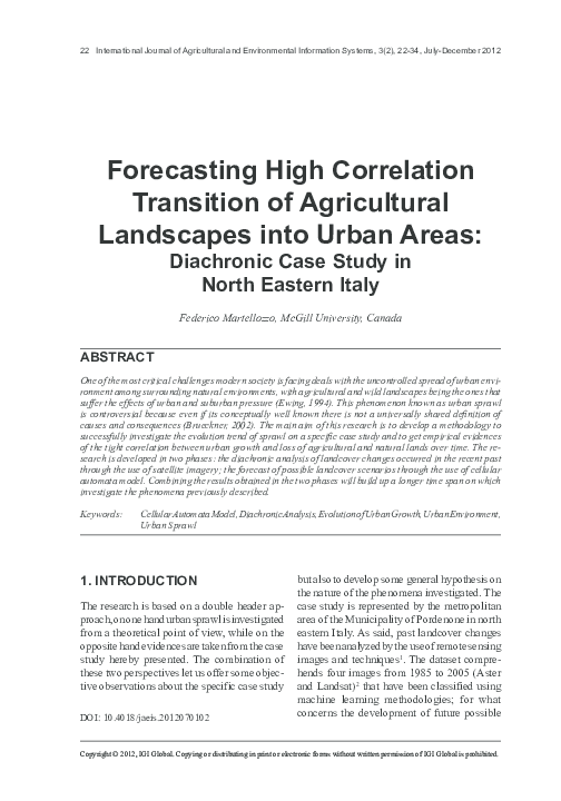 (PDF) Forecasting High Correlation Transition of Agricultural ...