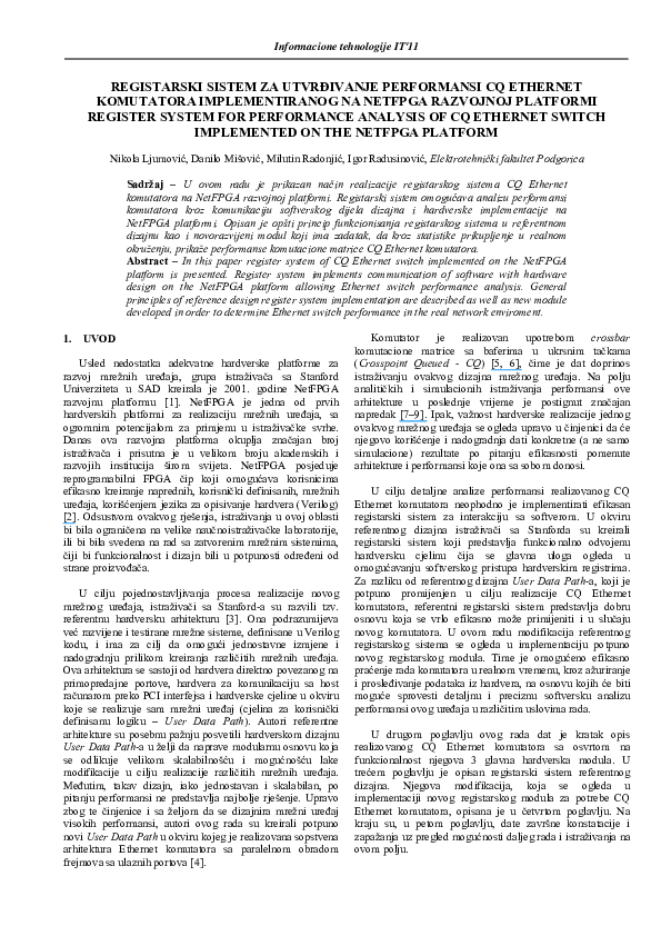 (PDF) Register System for Performance Analysis of CQ Ethernet Switch Implemented on the Netfpga ...