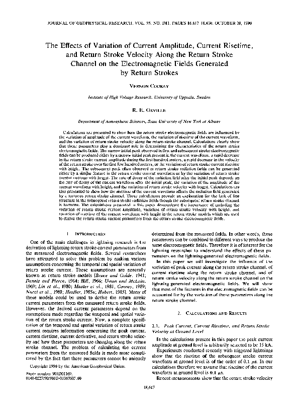 (PDF) The effects of variation of current amplitude, current risetime, and return stroke ...