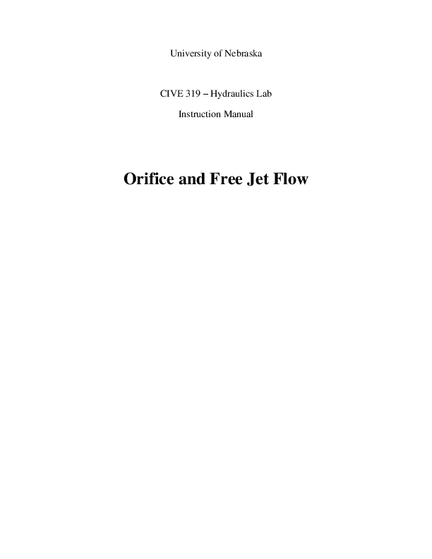 (PDF) Orifice and Free Jet Flow