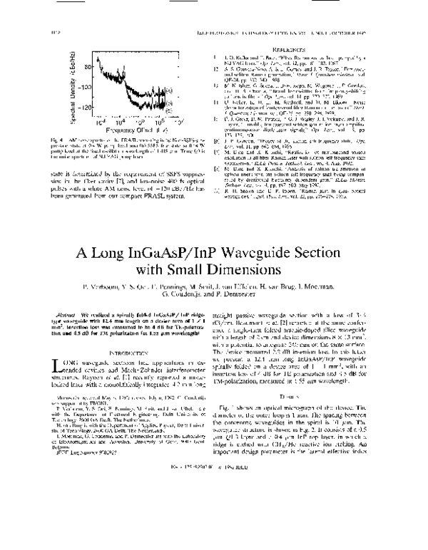 (PDF) A long InGaAsP/InP waveguide section with small dimensions