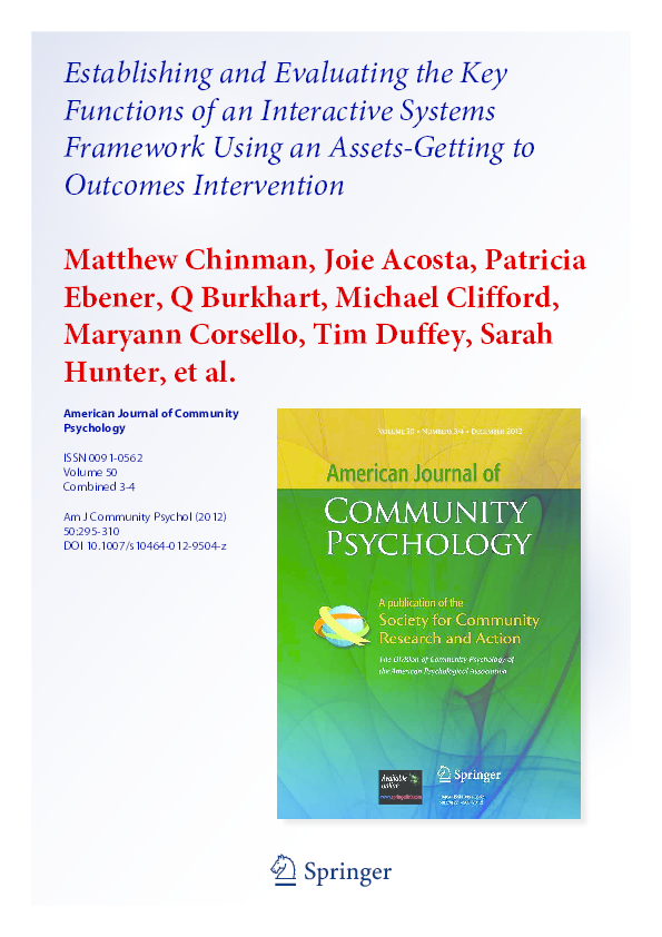 (PDF) Establishing and Evaluating the Key Functions of an Interactive Systems Framework Using an ...