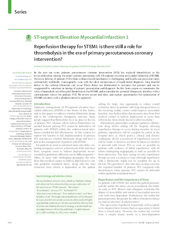 (PDF) Acute ST-Elevation Myocardial Infarction | asif rahmat - Academia.edu