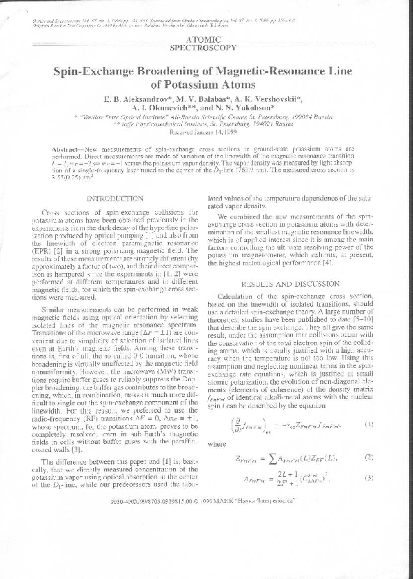 (PDF) Spin-exchange broadening of magnetic-resonance line of potassium ...