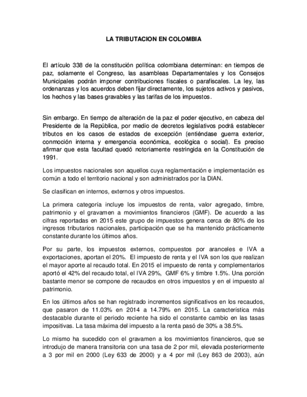 (PDF) LA TRIBUTACION EN COLOMBIA