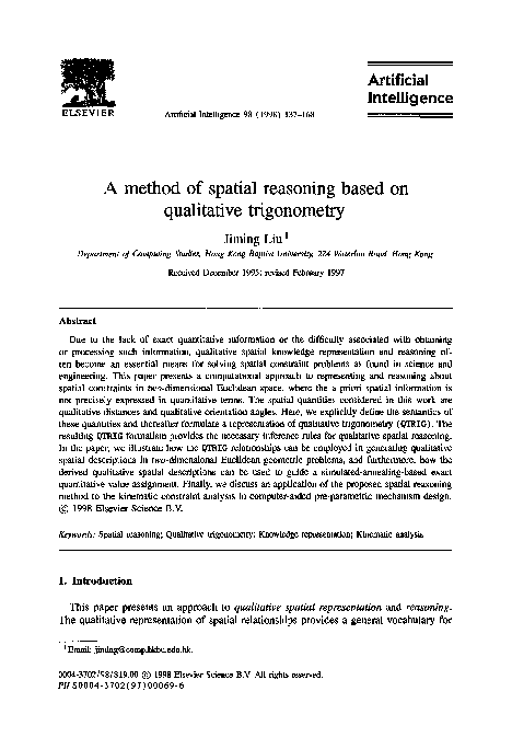 (PDF) A Method of Spatial Reasoning Based on Qualitative Trigonometry