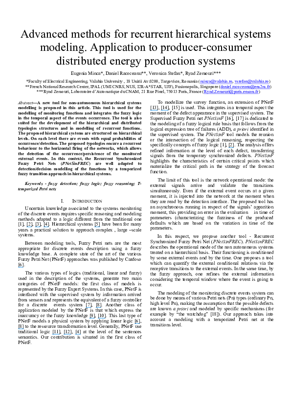 (PDF) Advanced methods for recurrent hierarchical systems modeling. Application to producer ...
