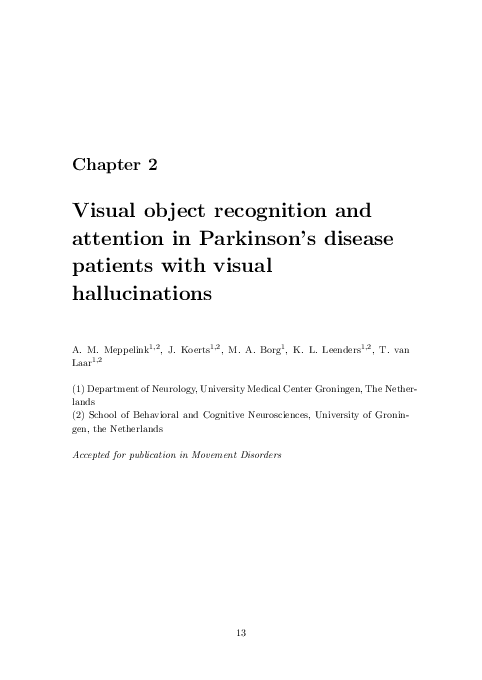 (PDF) Visual object recognition and attention in Parkinson's disease ...