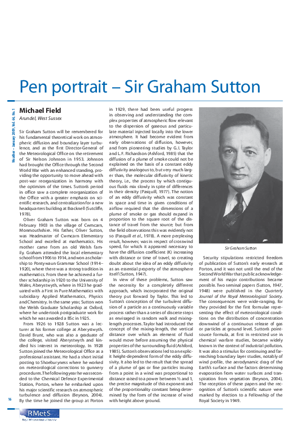 (PDF) Pen portrait - Sir Graham Sutton | Michael Field - Academia.edu