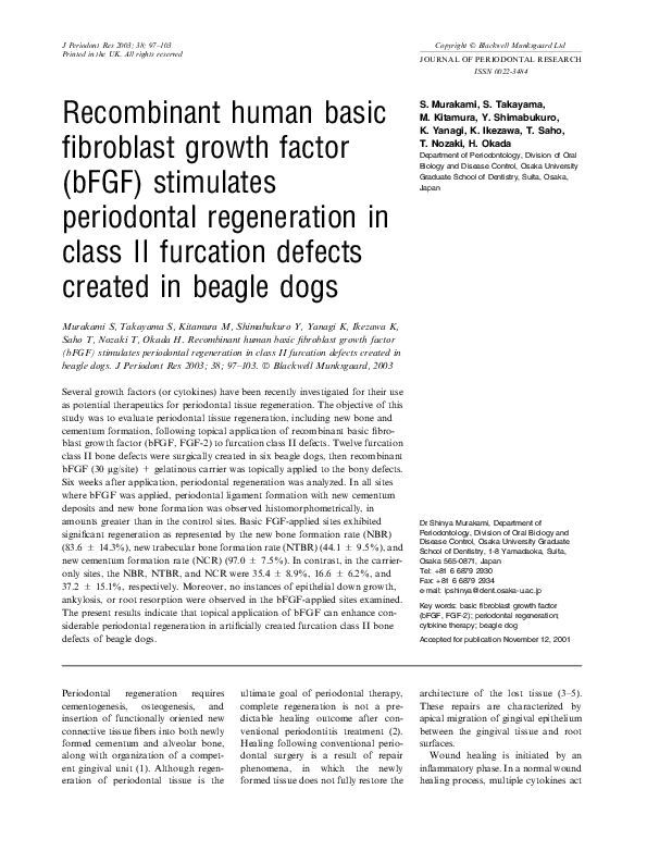 (PDF) Recombinant human basic fibroblast growth factor (bFGF ...