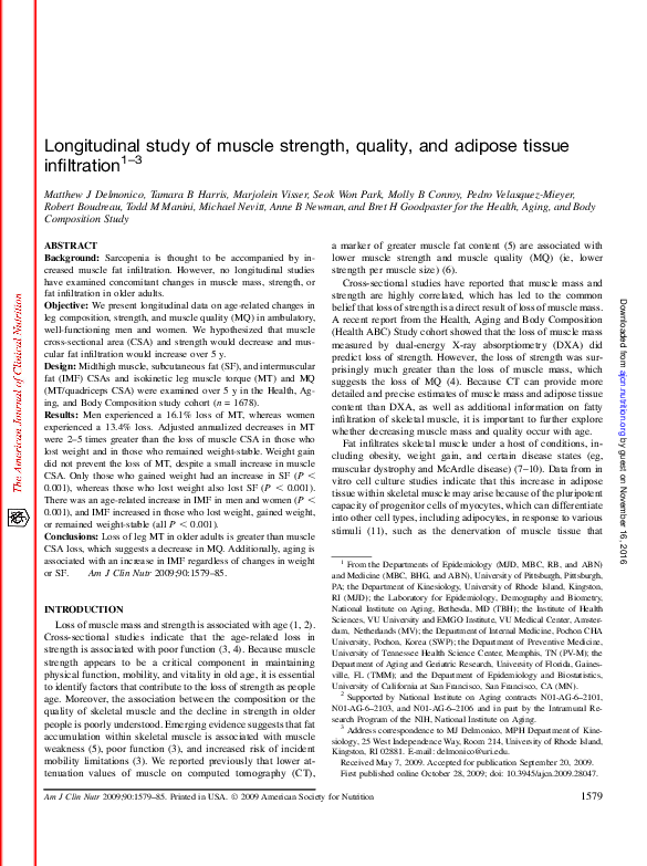 (PDF) Longitudinal study of muscle strength, quality, and adipose ...
