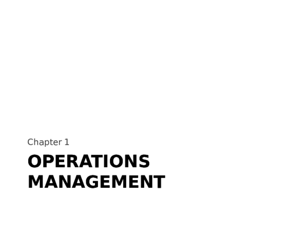 (PPT) Lecture 1 Operations Management