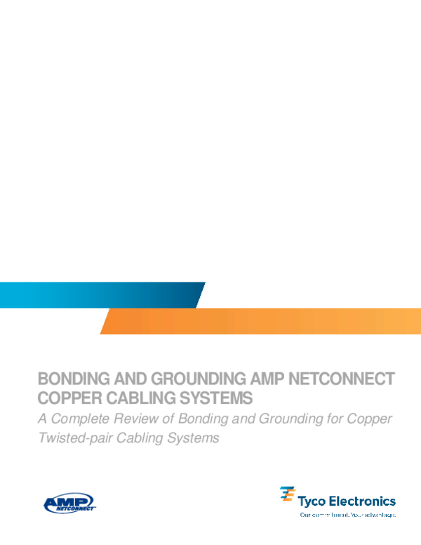 (PDF) BONDING AND GROUNDING AMP NETCONNECT COPPER CABLING SYSTEMS A ...