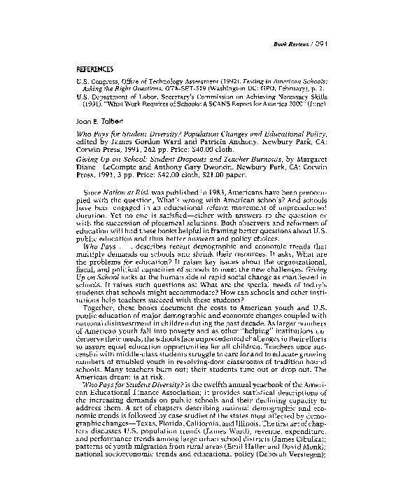 (PDF) Giving up on school: Student dropouts and teacher burnouts, by ...