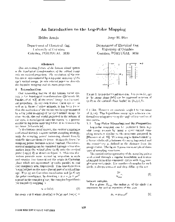 Pdf An Introduction To The Log Polar Mapping Image Sampling