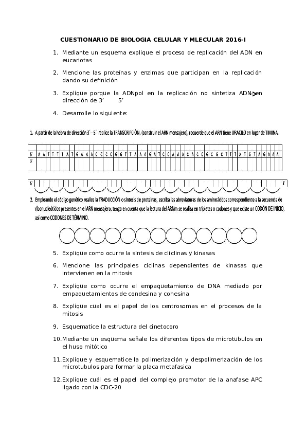 (DOC) CUESTIONARIO BIOLOGIA