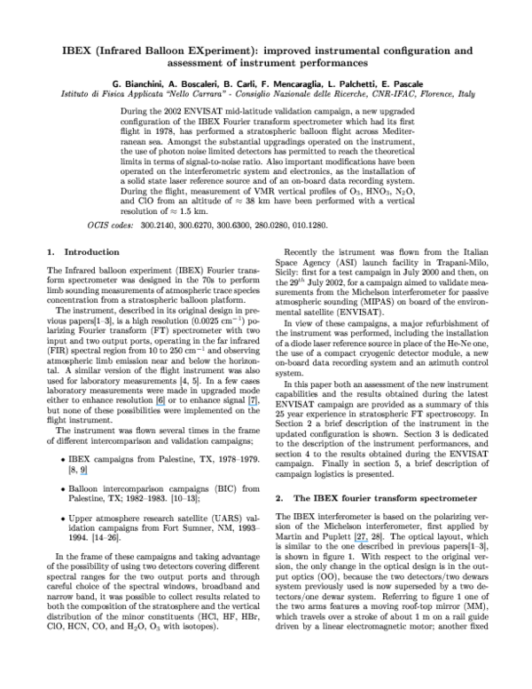 (PDF) Infrared Balloon Experiment: improved instrumental configuration ...