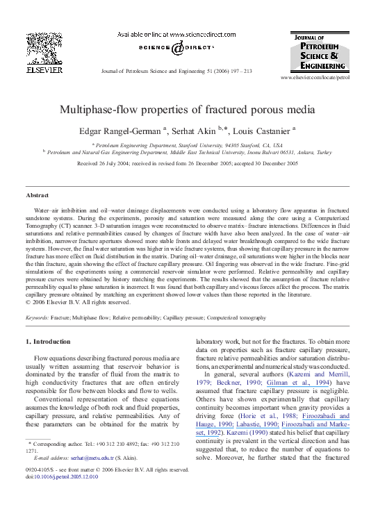 (PDF) Multiphase-flow properties of fractured porous media