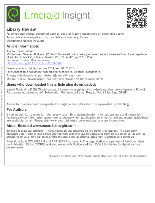 Pdf Perceived Usefulness Perceived Ease Of Use And User Acceptance