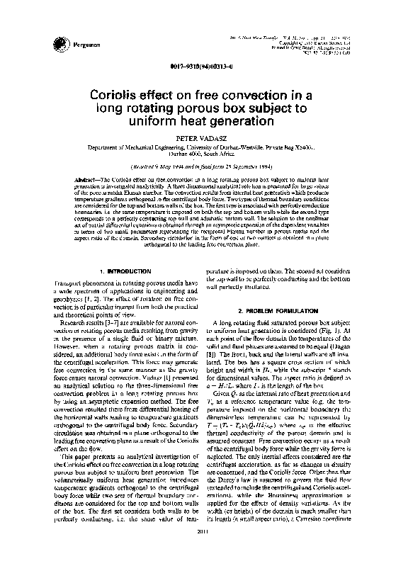 (PDF) Coriolis effect on free convection in a long rotating porous box subject to uniform heat ...